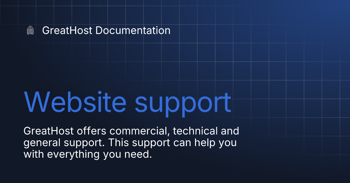 Website support | GreatHost Documentation